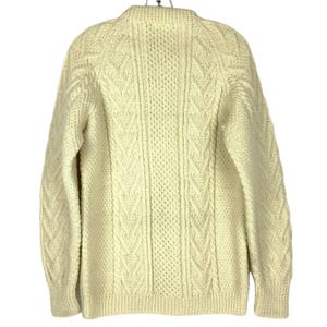 Vintage Carbery Cream Irish Wool Cable Knit Sweater Size Large ...