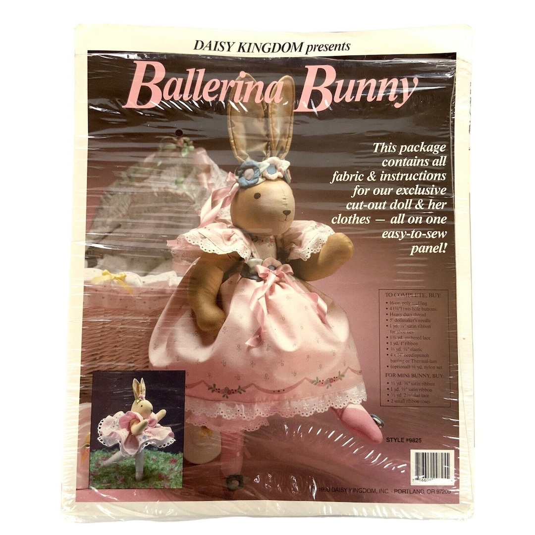 Daisy Kingdom Ballerina Bunny Doll Cut & Sew Cotton Fabric Panel ...