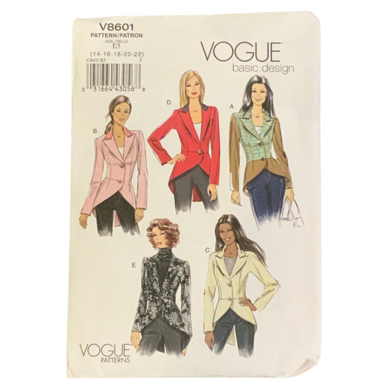 Vogue Jacket Pattern - Etsy