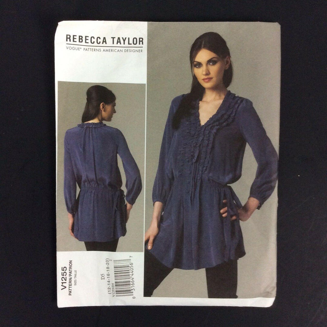 Vogue Rebecca Taylor Sewing Pattern V1255 Womens Tunic Dress With ...