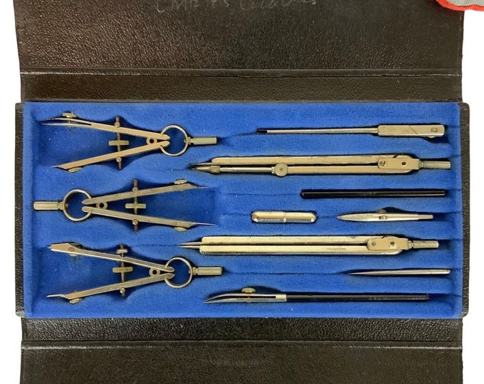 Tacro Inc Drafting Tools Set in Velvet Lined Case 2130 Engineering ...