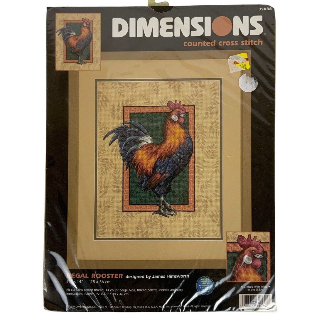 Dimensions Regal Rooster Cross Stitch Kit 35036 Jim Himsworth Made in ...