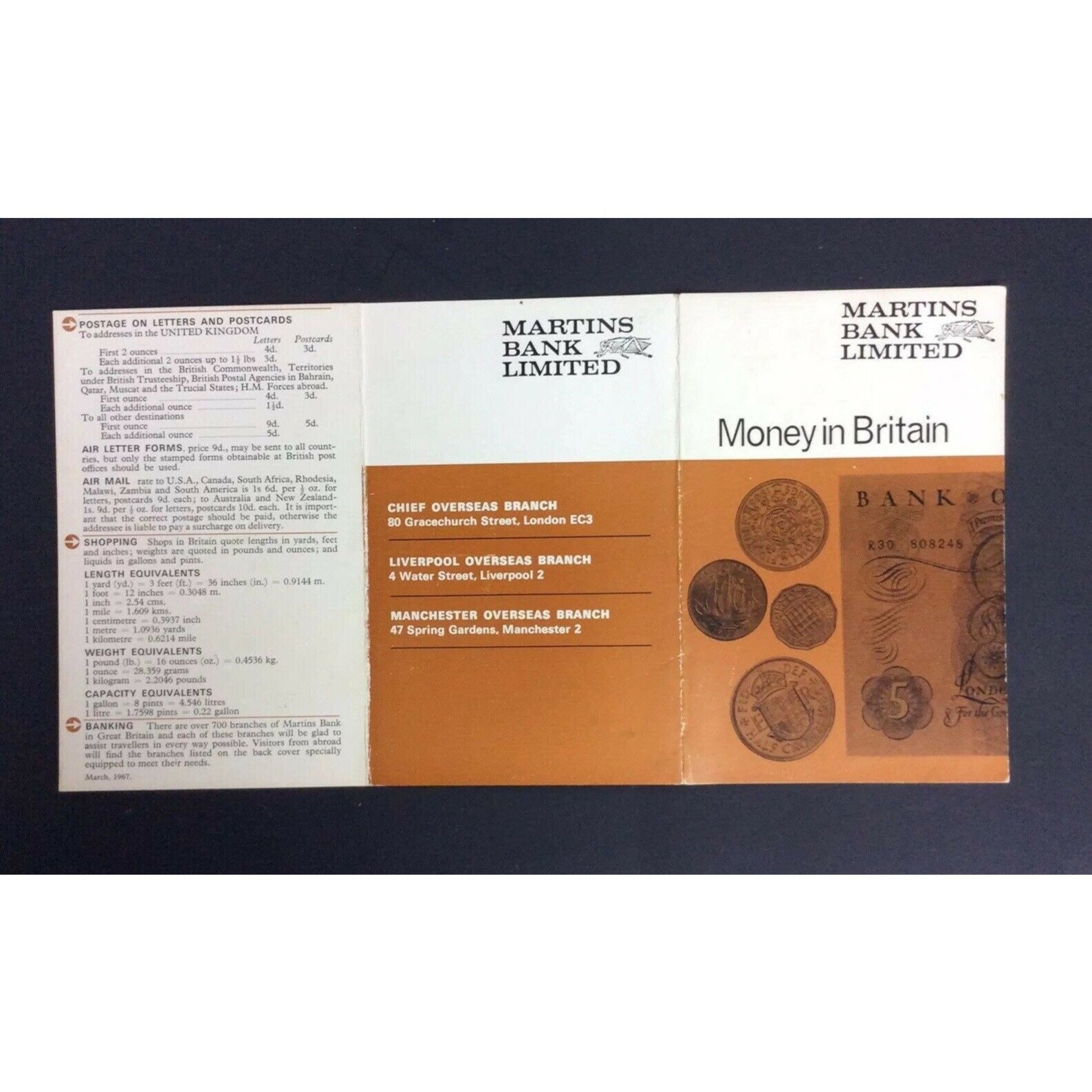 Money in Britain Pamphlet Tourist Booklet Martins Bank Limited - Etsy