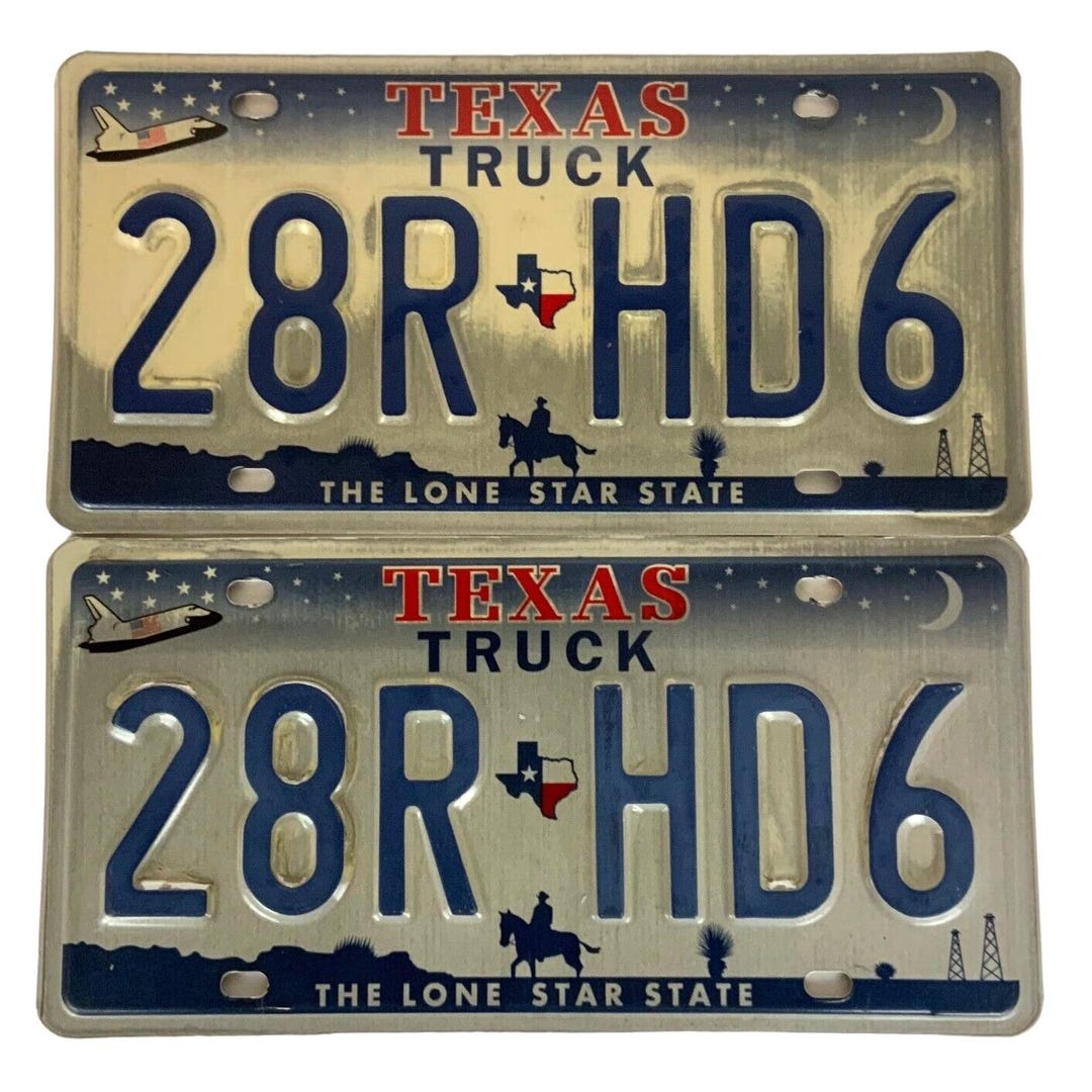 Vintage Texas Truck License Plates 28R HD6 Pair Retired Lone Star State ...