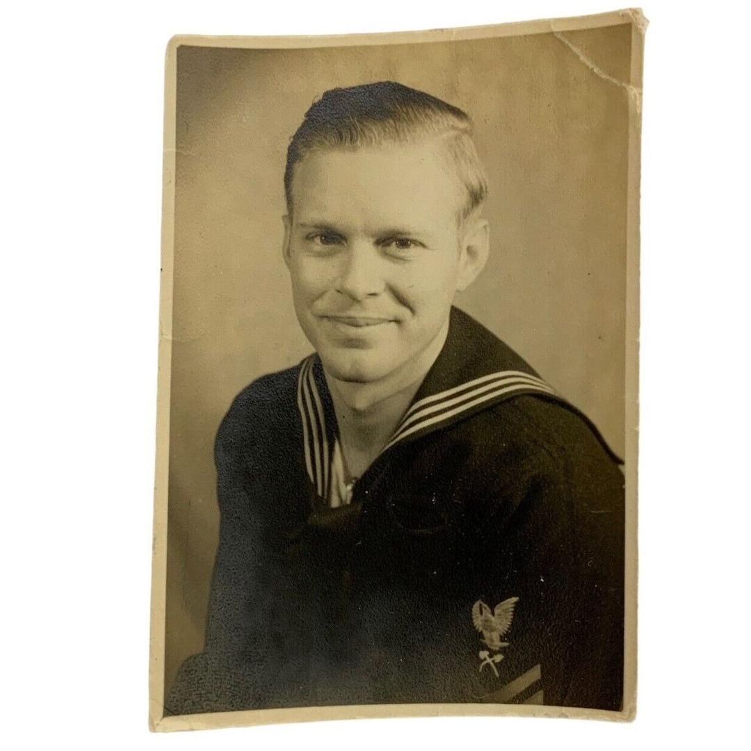 US Navy USN Sailor in Uniform Portrait Photo Vintage 1950s - Etsy