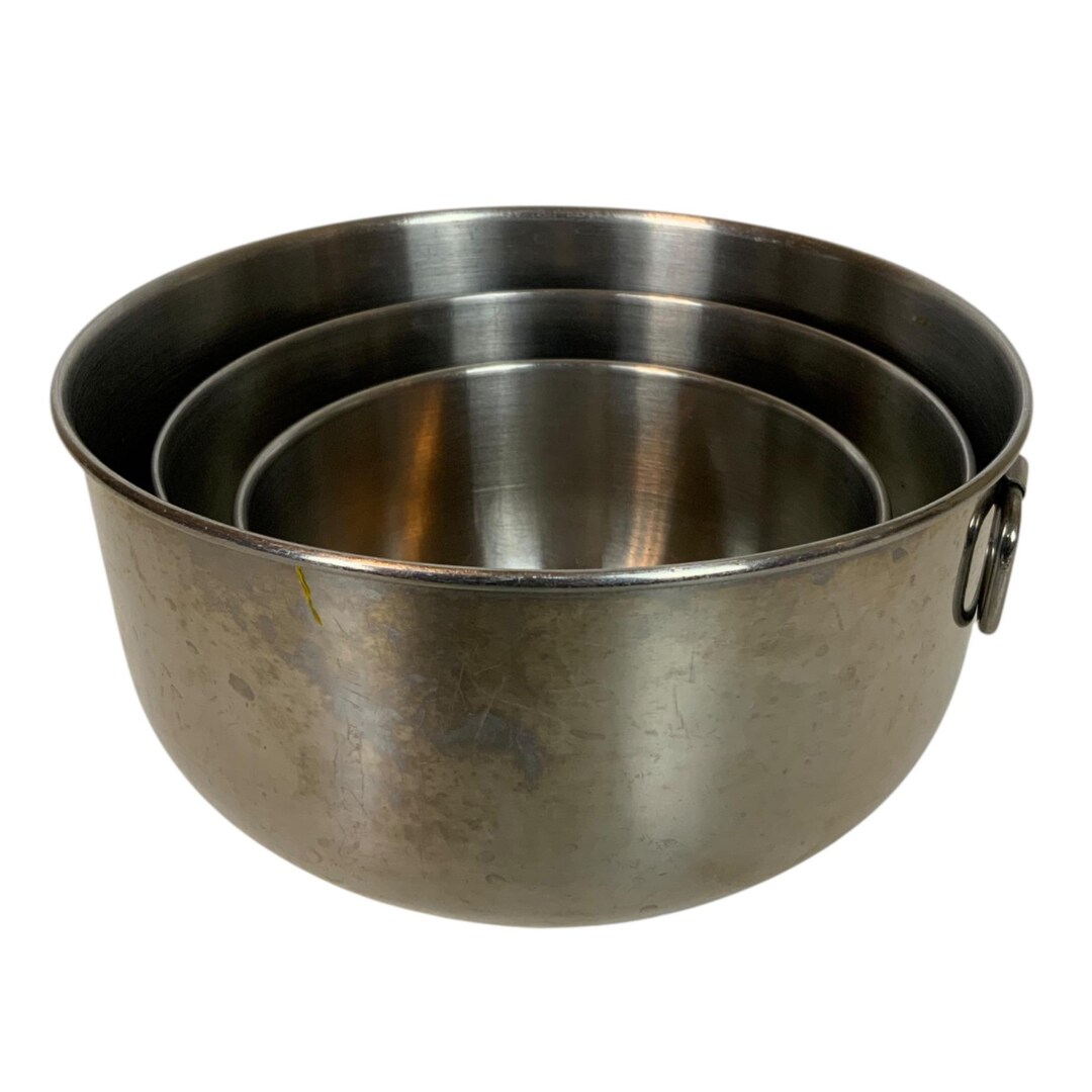 Farberware Nesting Mixing Bowls Set of 3 Stainless Steel Double Thumb ...