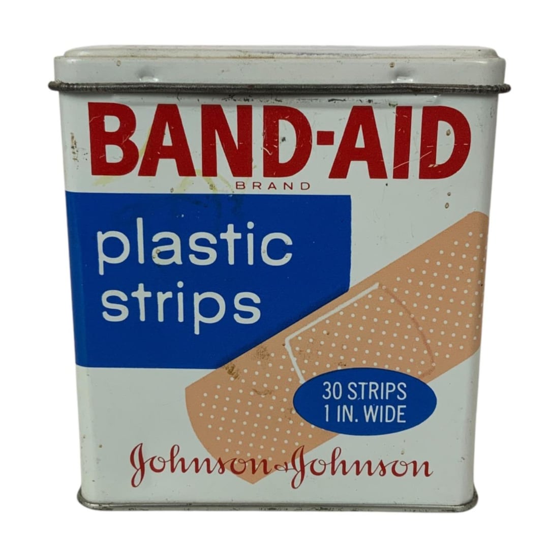 Vintage Band-aid Brand Metal Tin 1 Inch Plastic Strips Johnson ...