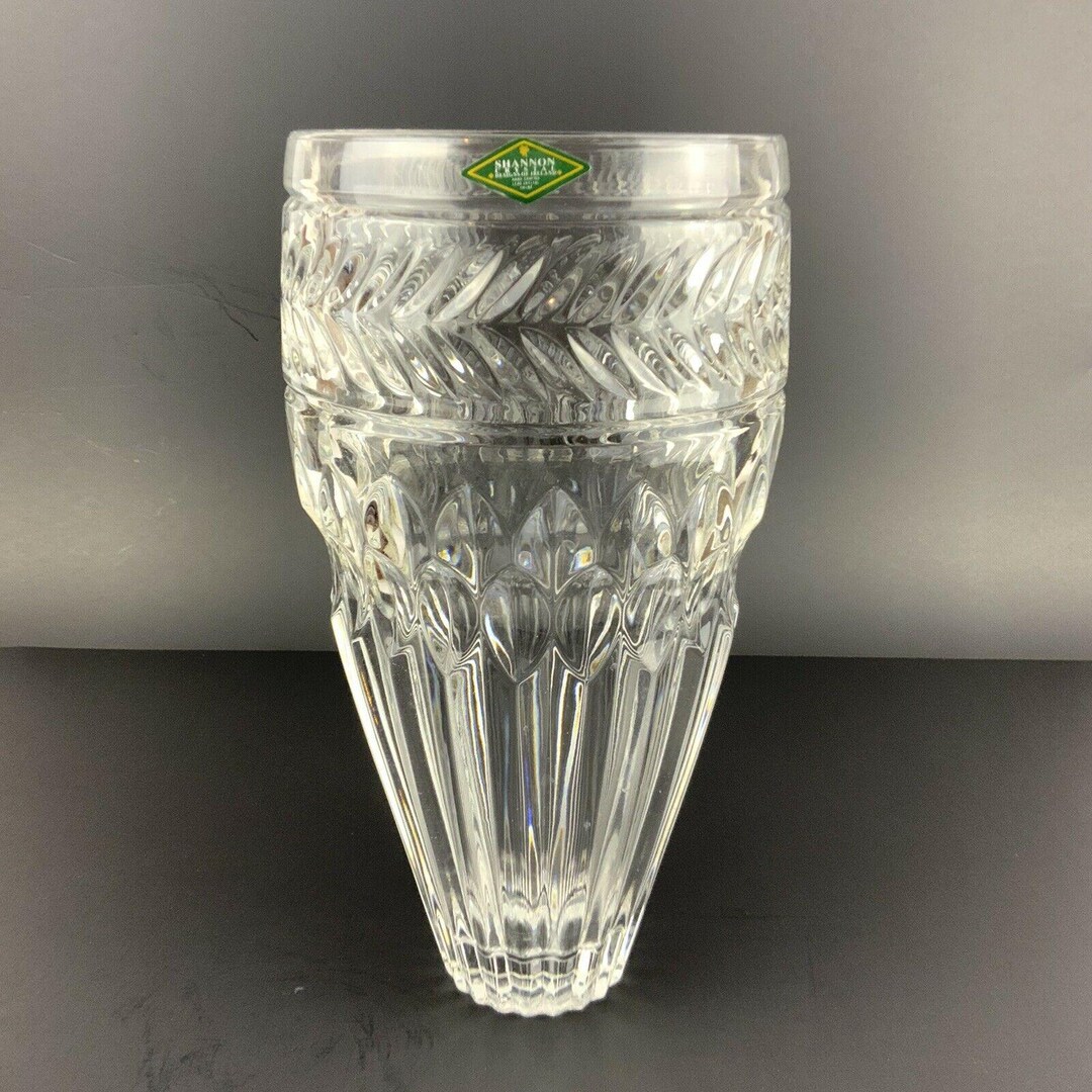 Shannon Crystal Designs of Ireland Lead Crystal Vase Tall Clear Cut ...
