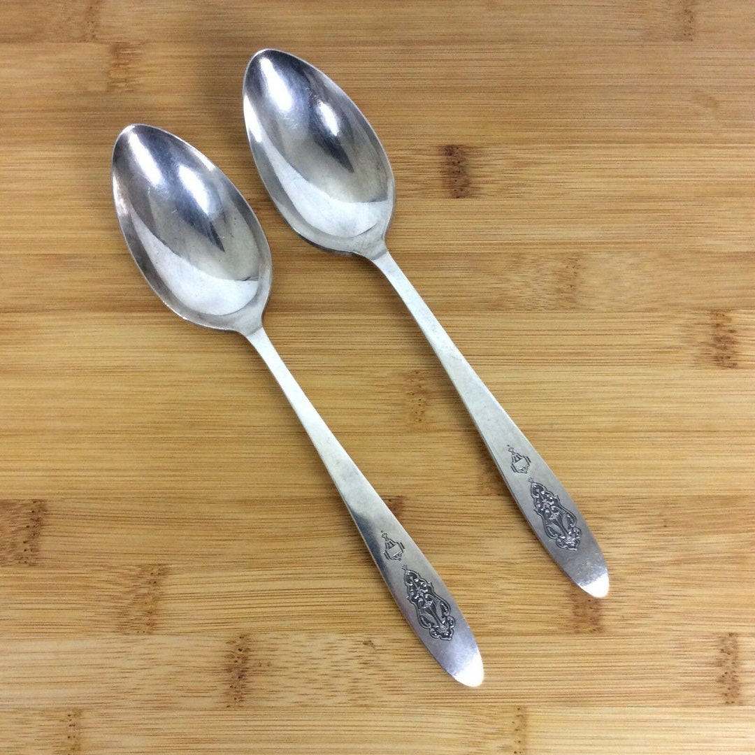 Oneida Bird of Paradise 2 Solid Serving Spoons Silverplate Flatware ...