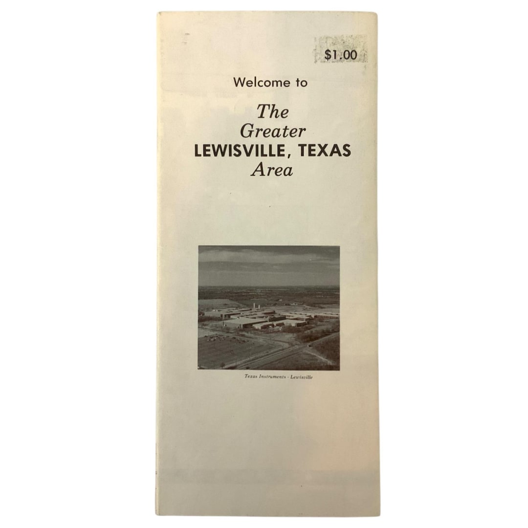Vintage 1969 Map Guide of the Greater Lewisville Texas Area Surrounding ...