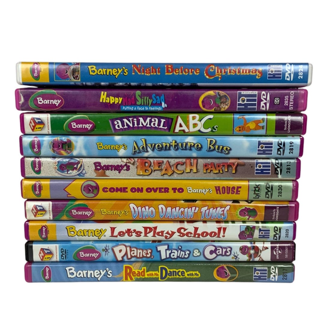 Barney DVD Lot of 10 Kids Classic Shows Fun Educational Preschool ...