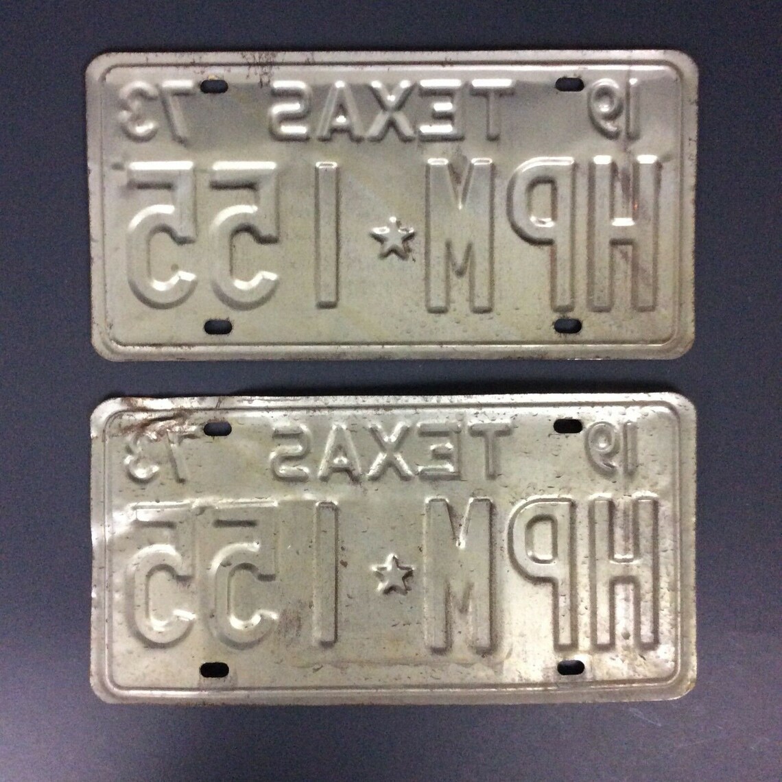 Vintage Texas License Plates Pair 1973 HPM155 Lone Star - Etsy