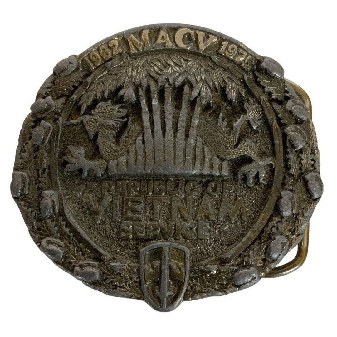 Republic of Vietnam Service Belt Buckle 1962 MACV 1975 Great American ...