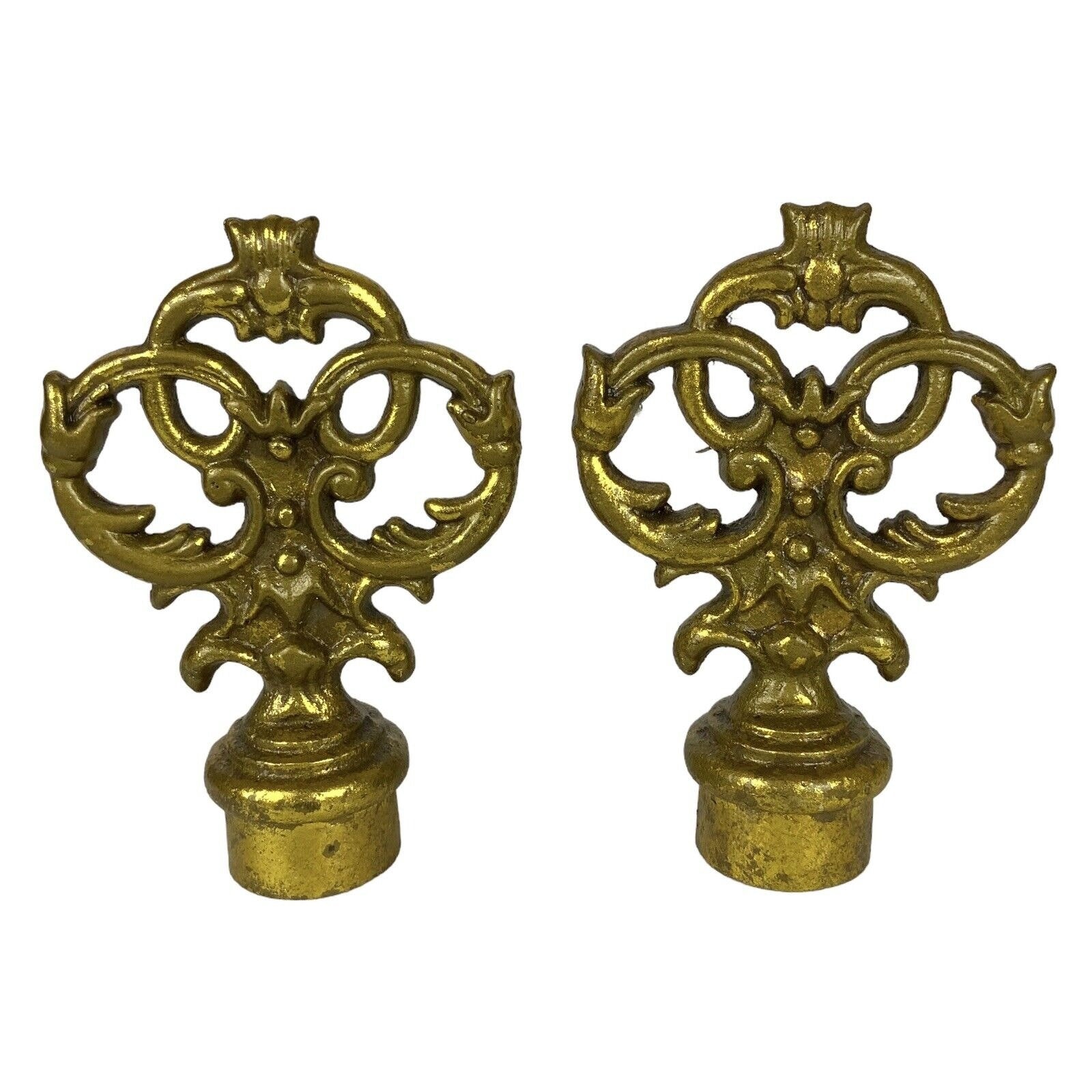 Gold Cast Metal Fence Gate Finials Set of 2 Gilded Ornate - Etsy