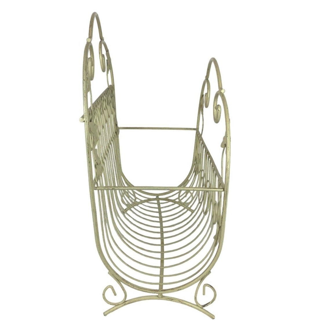 Vintage Wire Magazine Newspaper Rack Holder Ivy Vines Cream Cottagecore ...