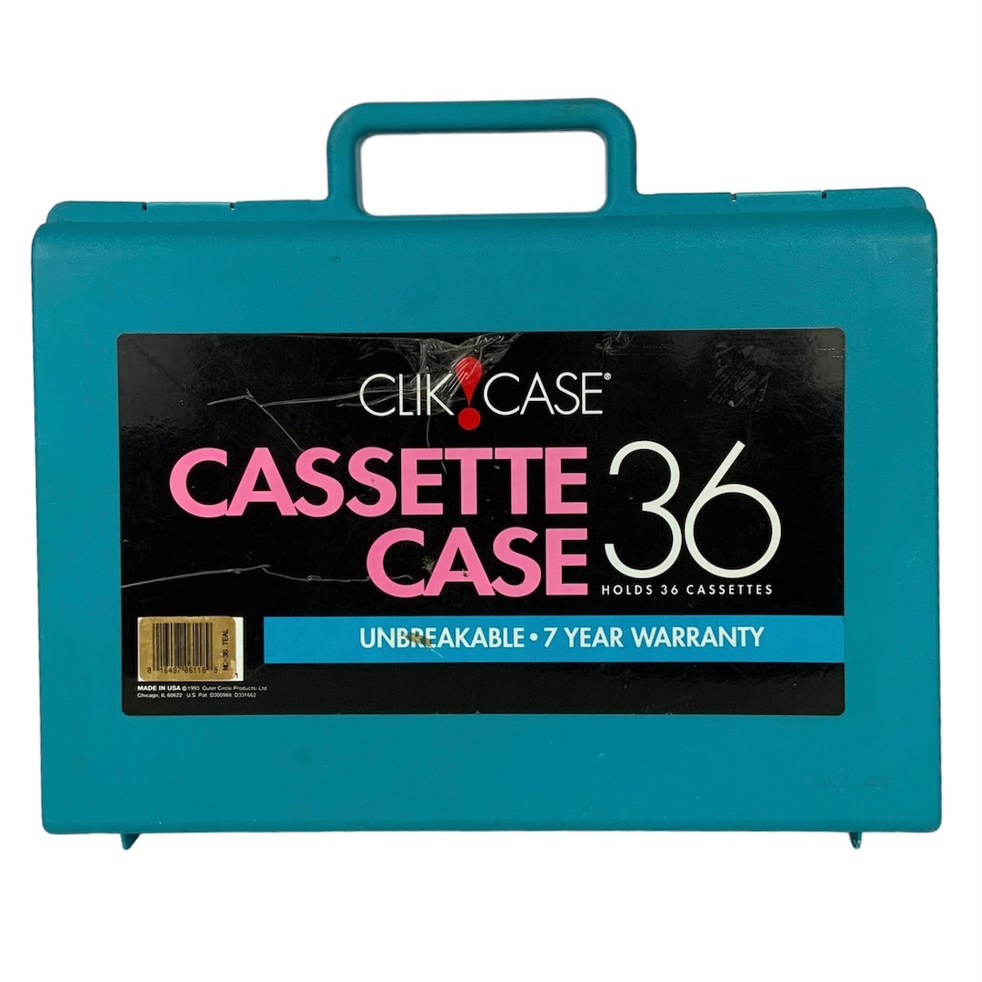Clik Case Cassette Carry Case Holds 36 Cassettes Teal Unbreakable ...