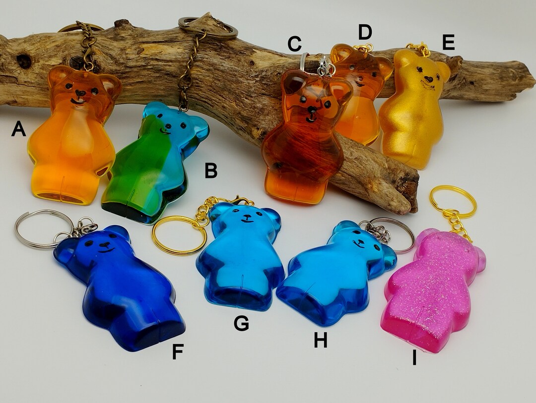 Brightly Colored Teddy Bear Key Rings - Etsy