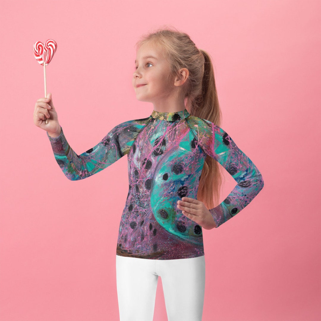 Rainbow Splatter Kids Rash Guard - Etsy