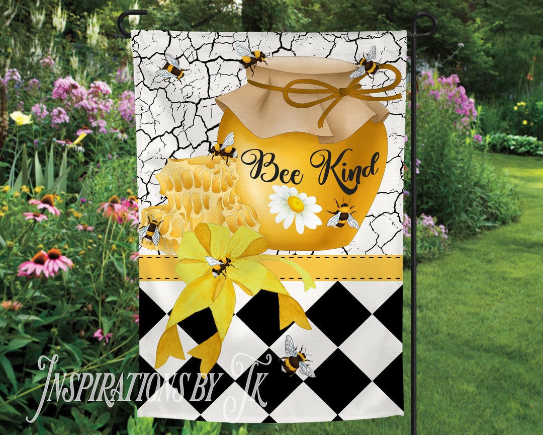 Bee Kind Honey Bee Garden Flag Design, Farmhouse/country Design, Honey ...