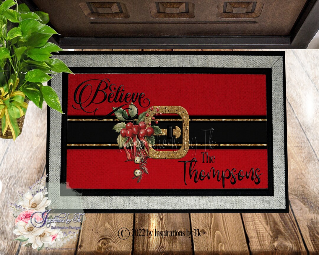 Santa's Belt Believe Doormat Design, Christmas Design, Digital Design ...