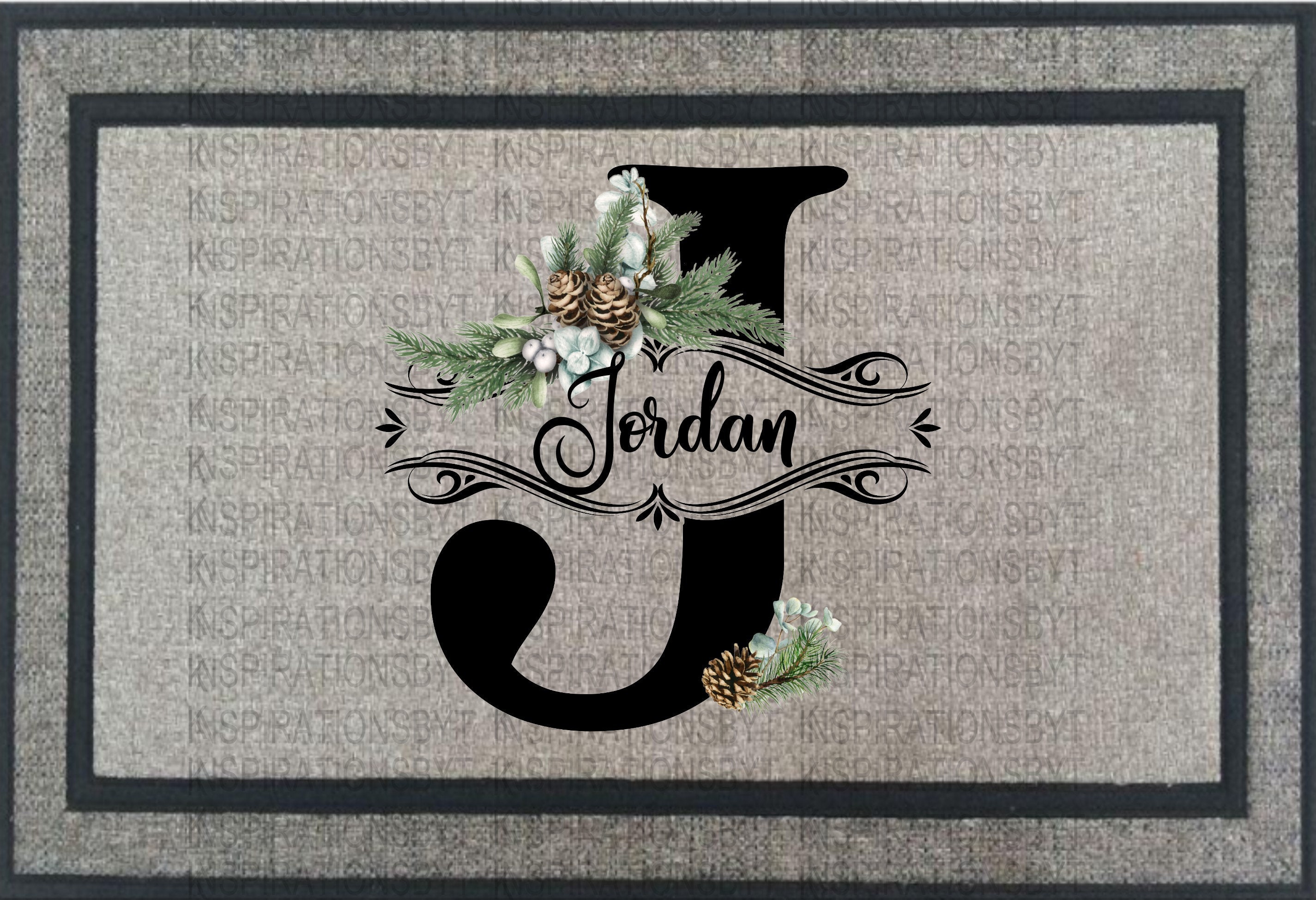 Christmas Split Letter J Sublimation Design Christmas Floral | Etsy