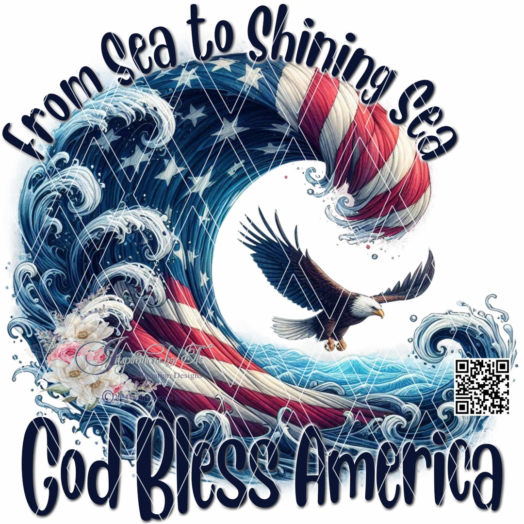 From Sea to Shining Sea Digital Design, Patriotic Clipart, USA, God ...
