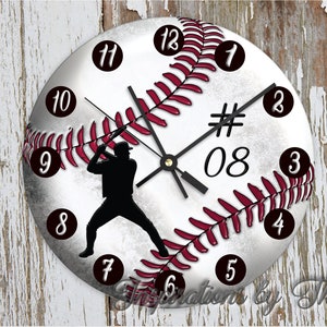 Baseball 12" Round Clock Face Design, Baseball Clock Design ...