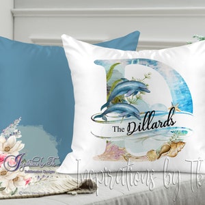 Letter D Dolphin Beach Design, Alphabet Beach Design, Ocean Design ...