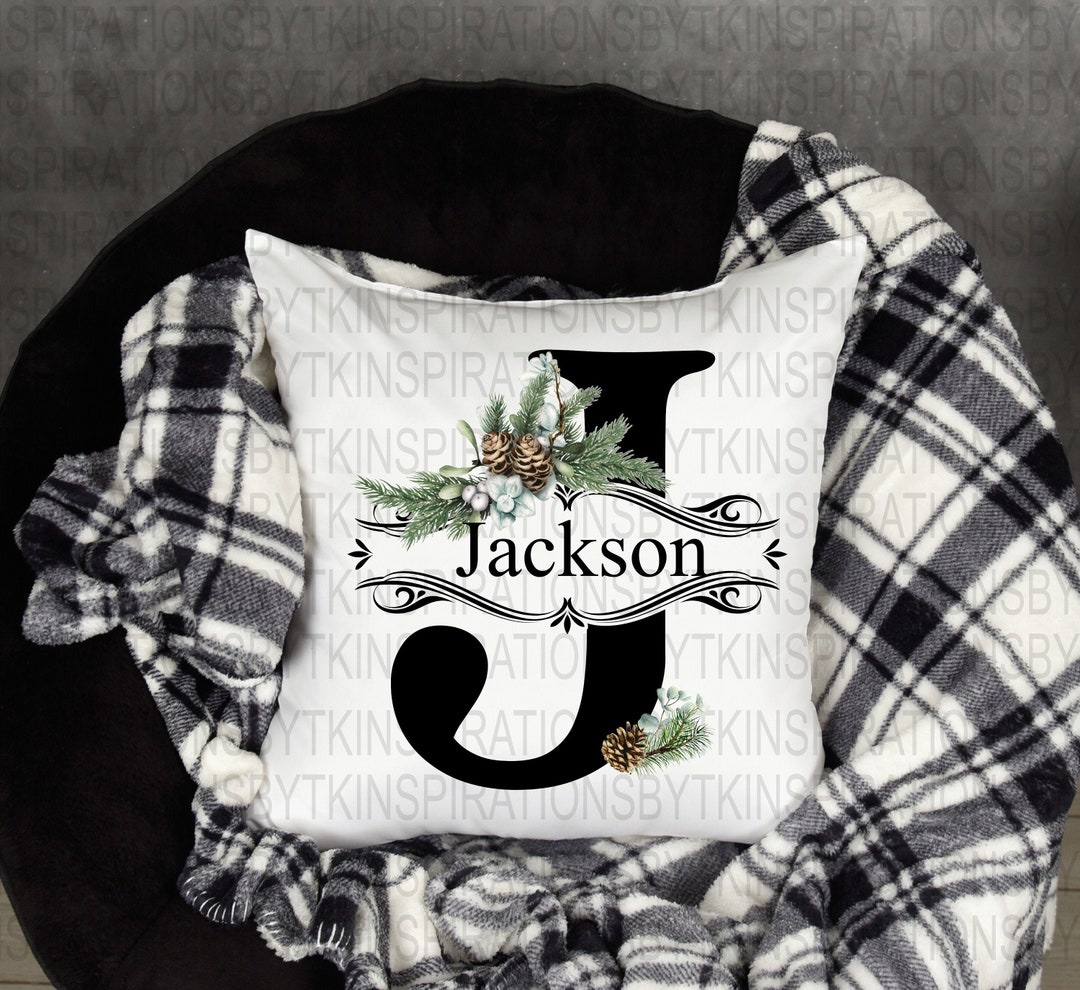 Christmas Split Letter J Sublimation Design, Christmas Floral Design ...