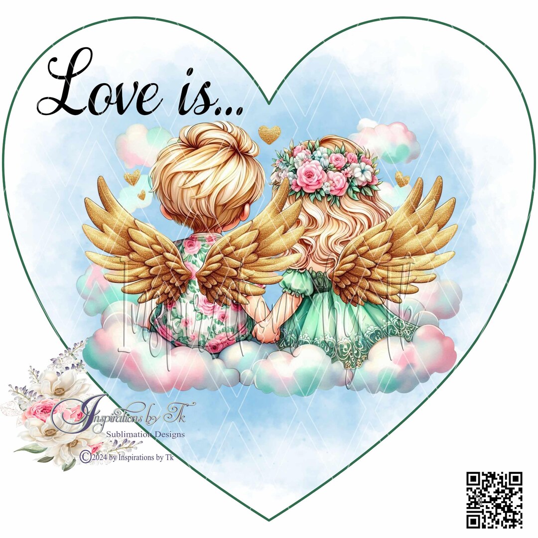 Adorable Angel Couple, Love Is, Ready to Personalize, Valentine's Day ...