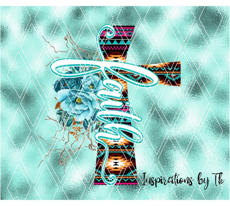 Faith Serape Cross 20oz Skinny Tumbler Design Christian - Etsy