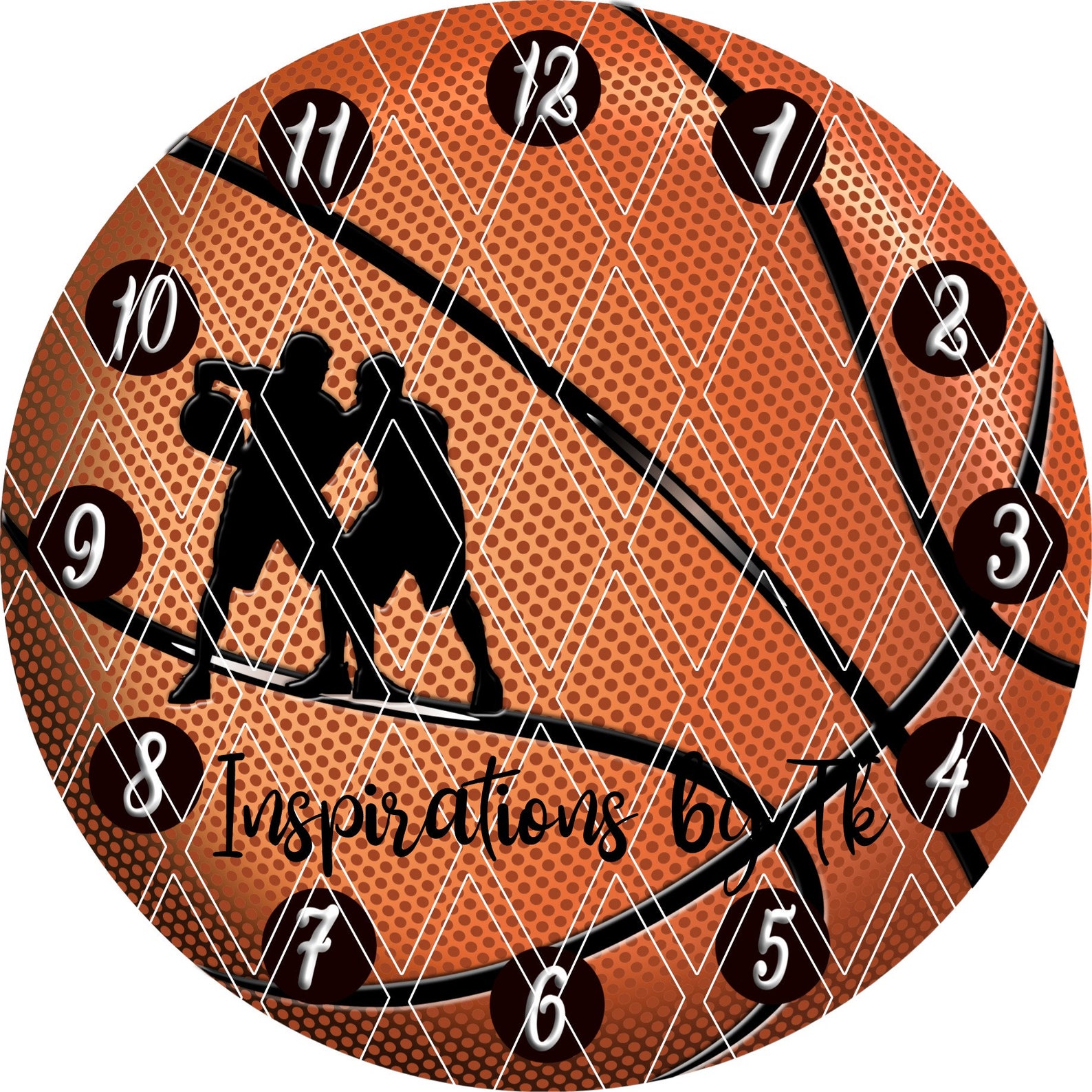 Basketball 12 Round Clock Face Design Basketball Clock | Etsy