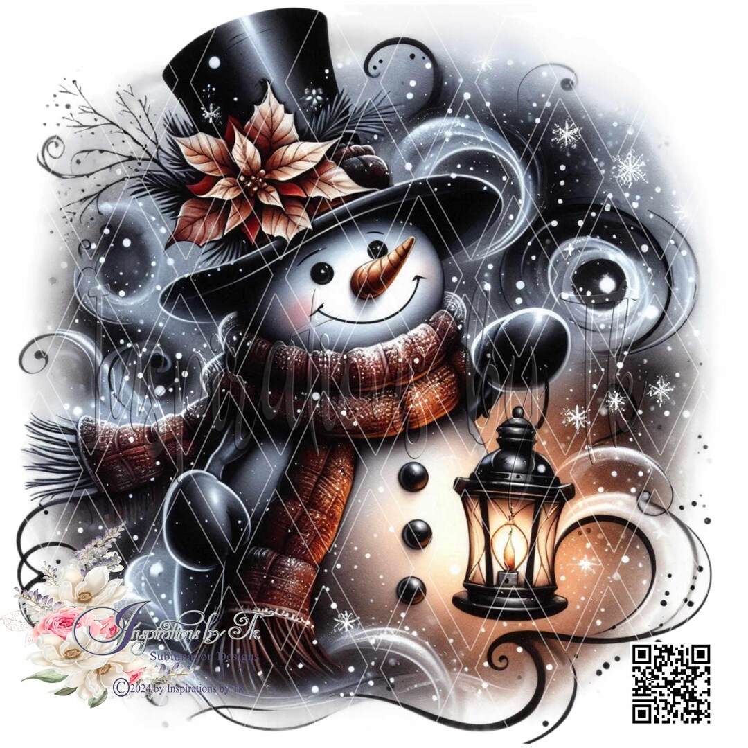 Whimsical Snowman With Lantern Design, Whimsical Jolly Snowman, Snow ...