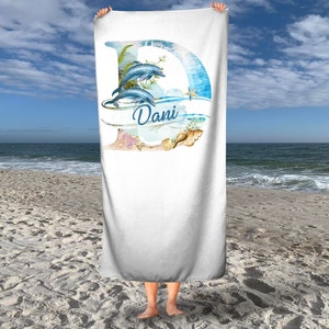 Letter D Dolphin Beach Design, Alphabet Beach Design, Ocean Design ...