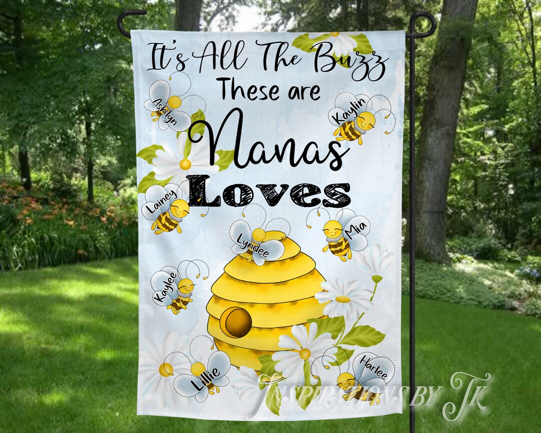 Todo es el diseño de la bandera del jardín de abejas buzz abuelo, listo ...