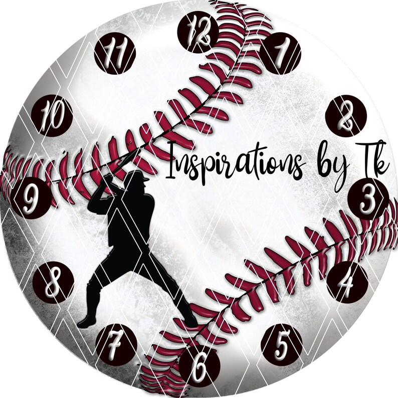 Baseball 12 Round Clock Face Design Baseball Clock | Etsy