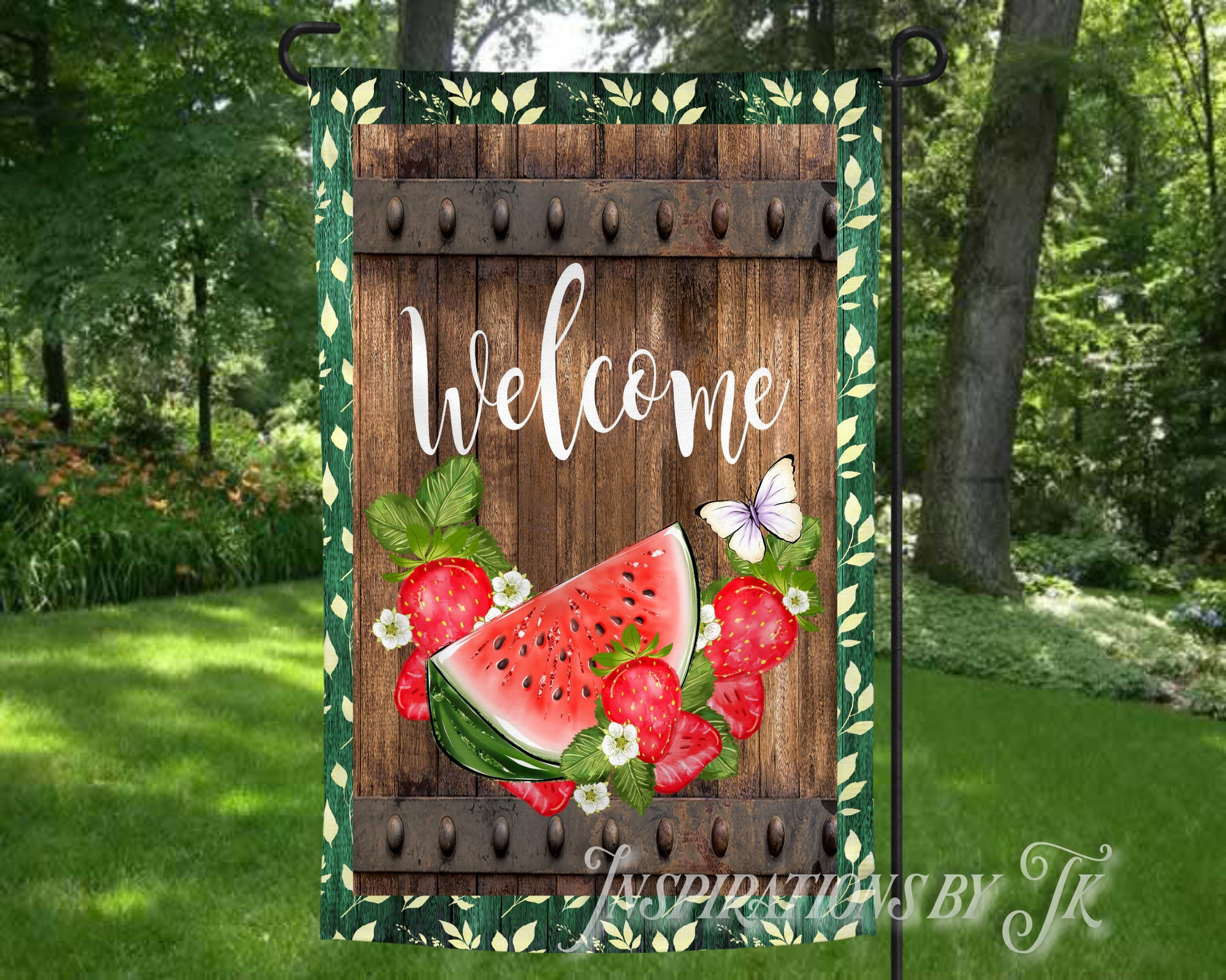 Summertime Fruit Welcome Garden Flag Design Spring/Summer | Etsy