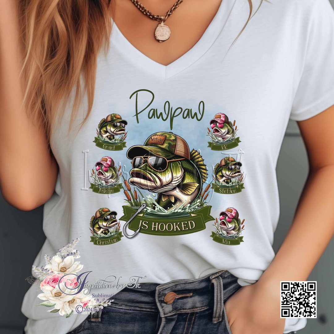 Ready to Personalize "is Hooked" Bass Fishing Design, Add a Bass for ...