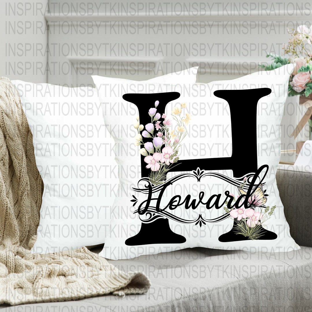 Spring Floral Split Letters H Sublimation Design, 13 X 13, Monogram ...