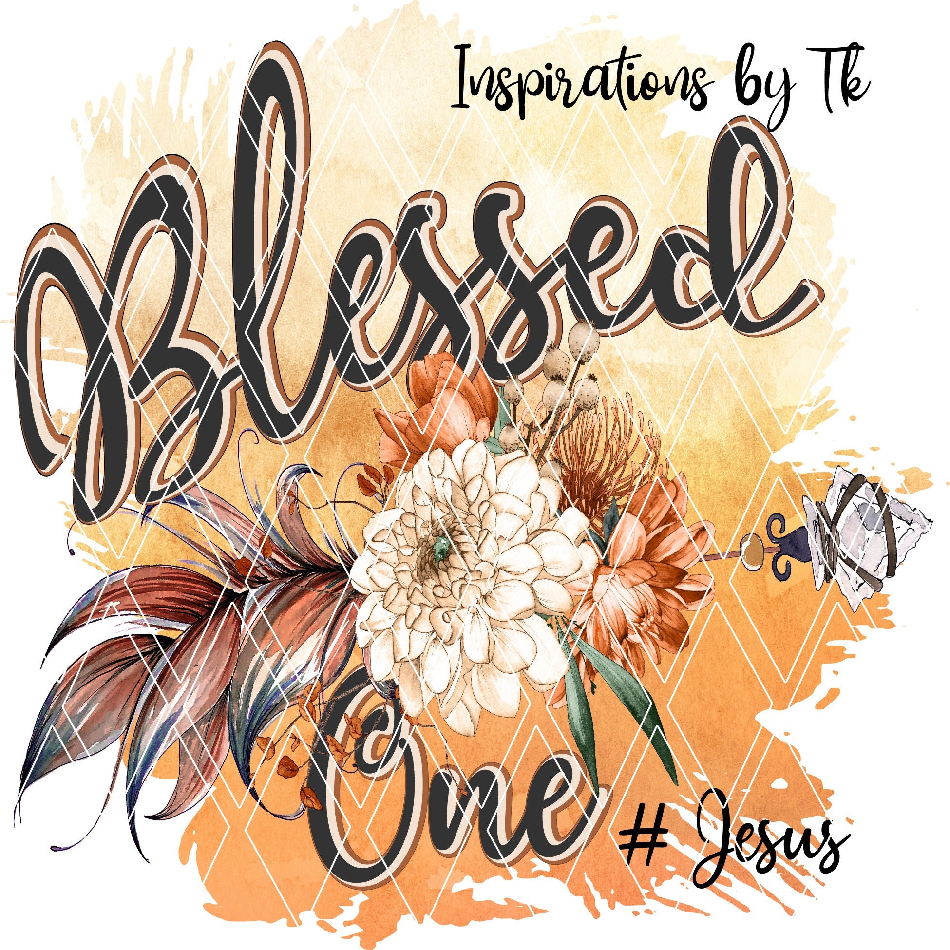 Blessed One with Arrow & Florals Jesus Christian | Etsy