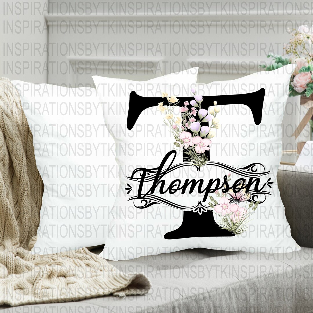Spring Floral Split Letters T Sublimation Design, 13 X 13, Monogram ...
