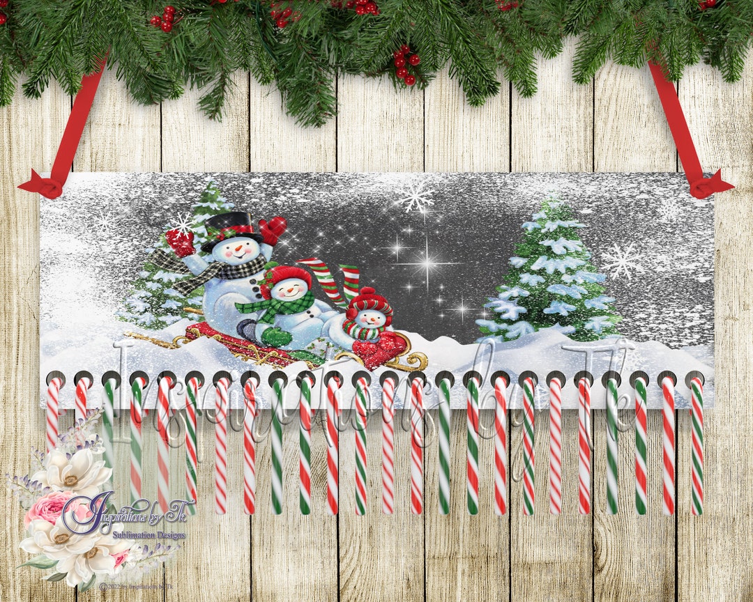 Candy Cane Countdown, Whimsical Snow Family Sledding Countdown ...