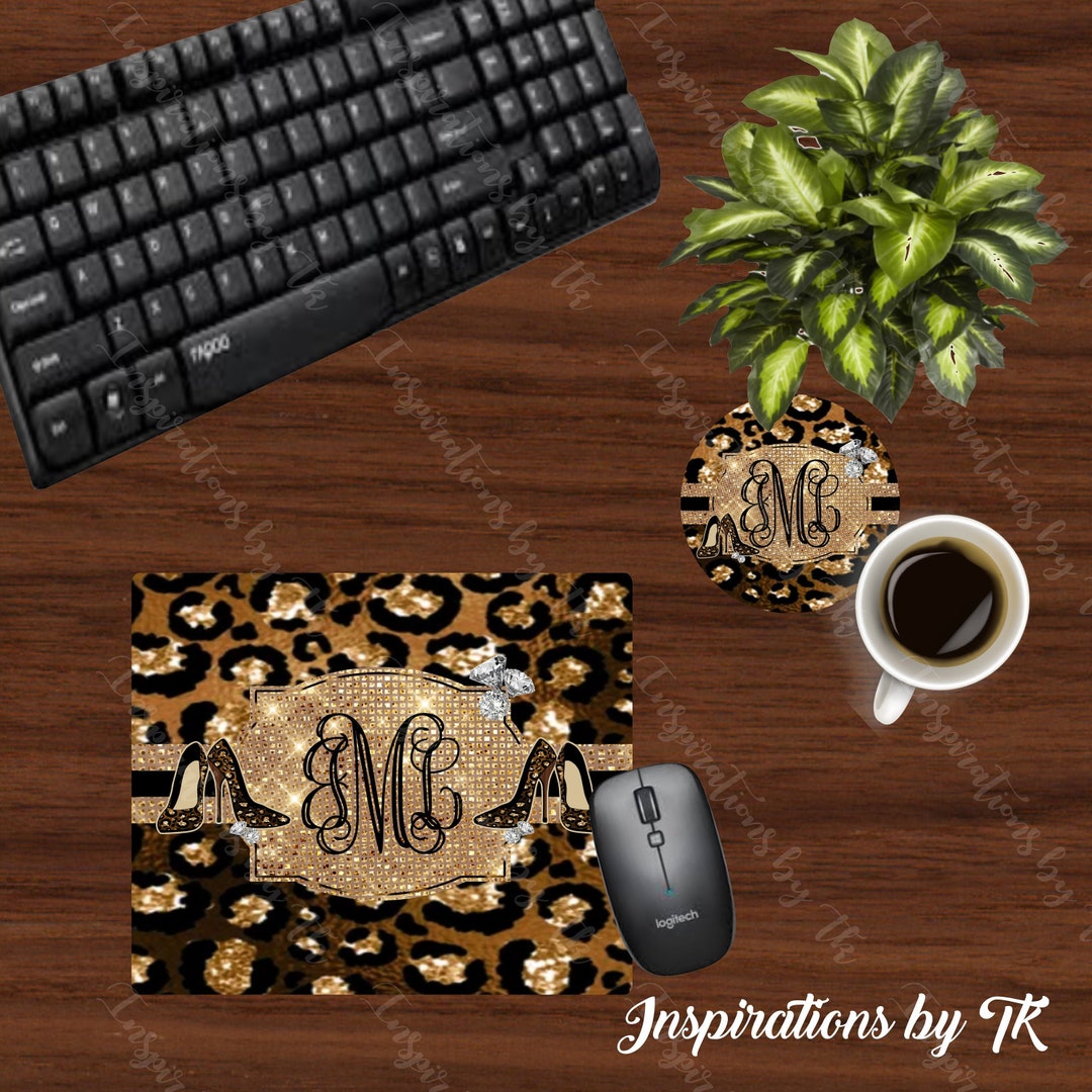 Cheetah Glam, Cheetah Print With Diamonds & High Heels Mouse Pad and ...