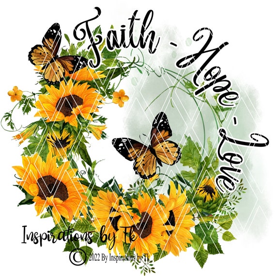 Faith Hope & Love Digital Design Spring Design With | Etsy