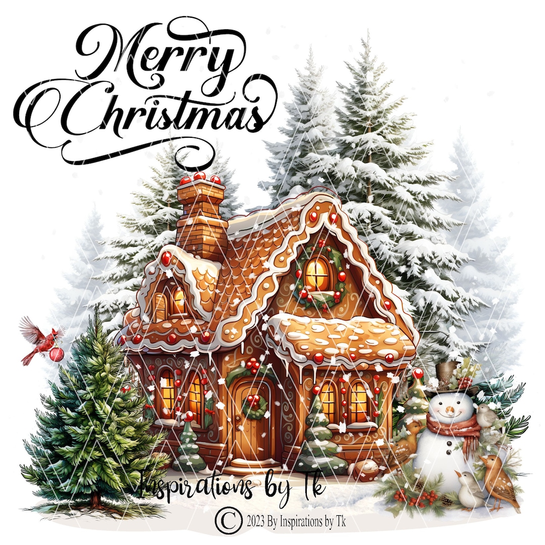 Merry Christmas Gingerbread House Design, Christmas Sublimation, 13 X ...