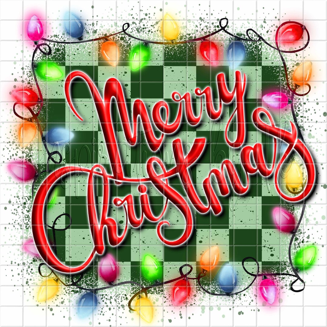 Merry Christmas Lights Santa Sublimation Design, 13 X 13 Design ...