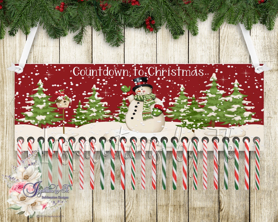 Candy Cane Countdown, Snowman & Bird, Christmas Design, Country ...