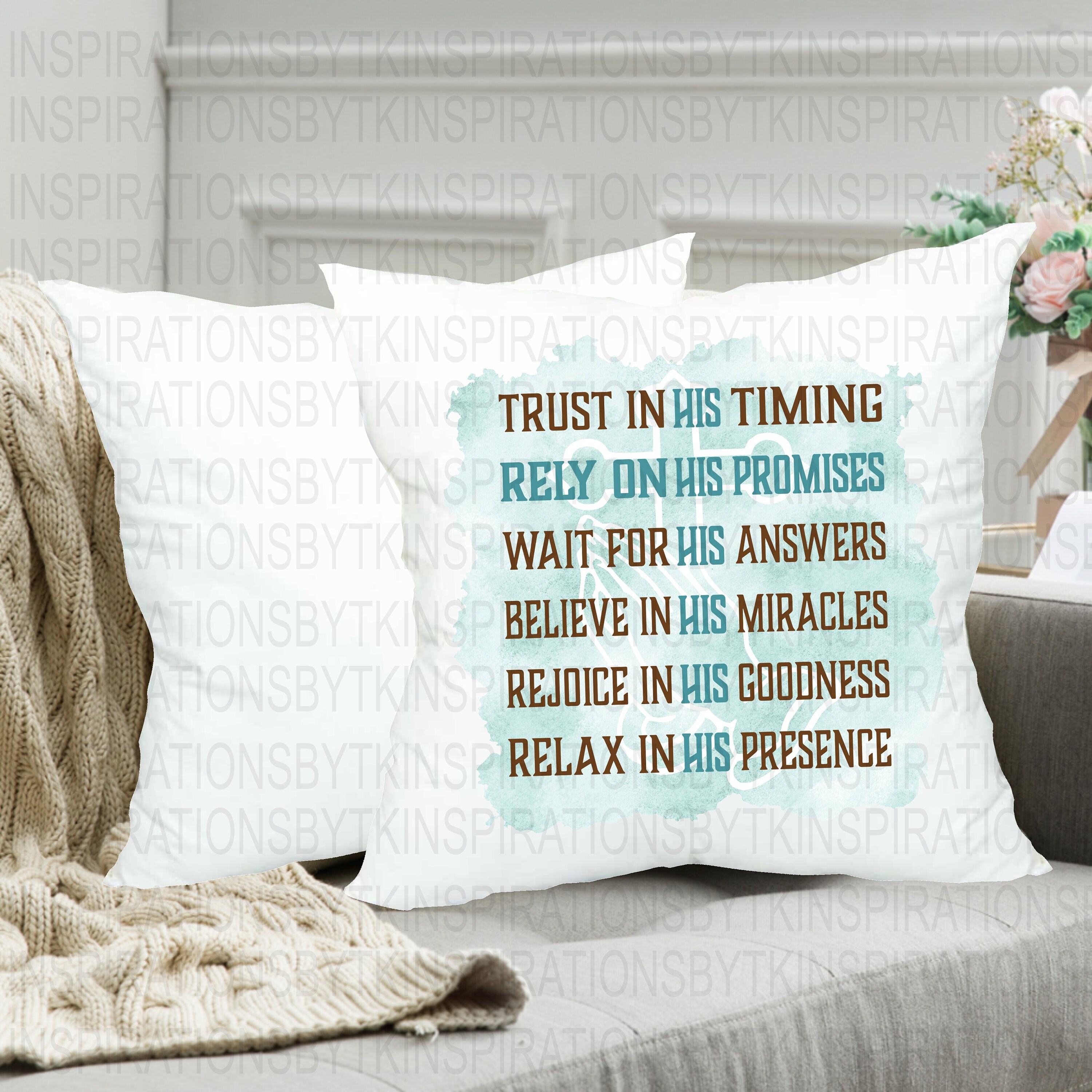 Trust in His Timing Design Praying Hands Cross Christian | Etsy