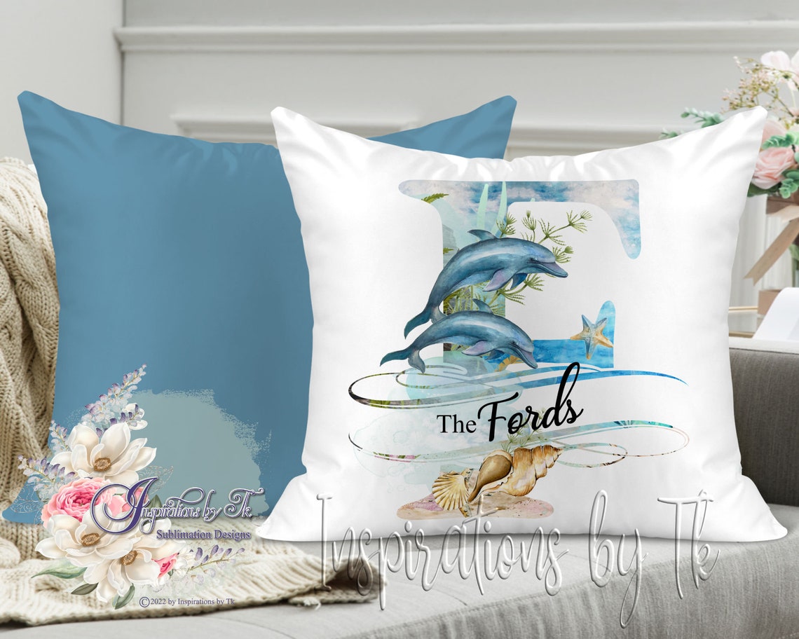 Letter F Dolphin Beach Design Alphabet Beach Design Ocean | Etsy