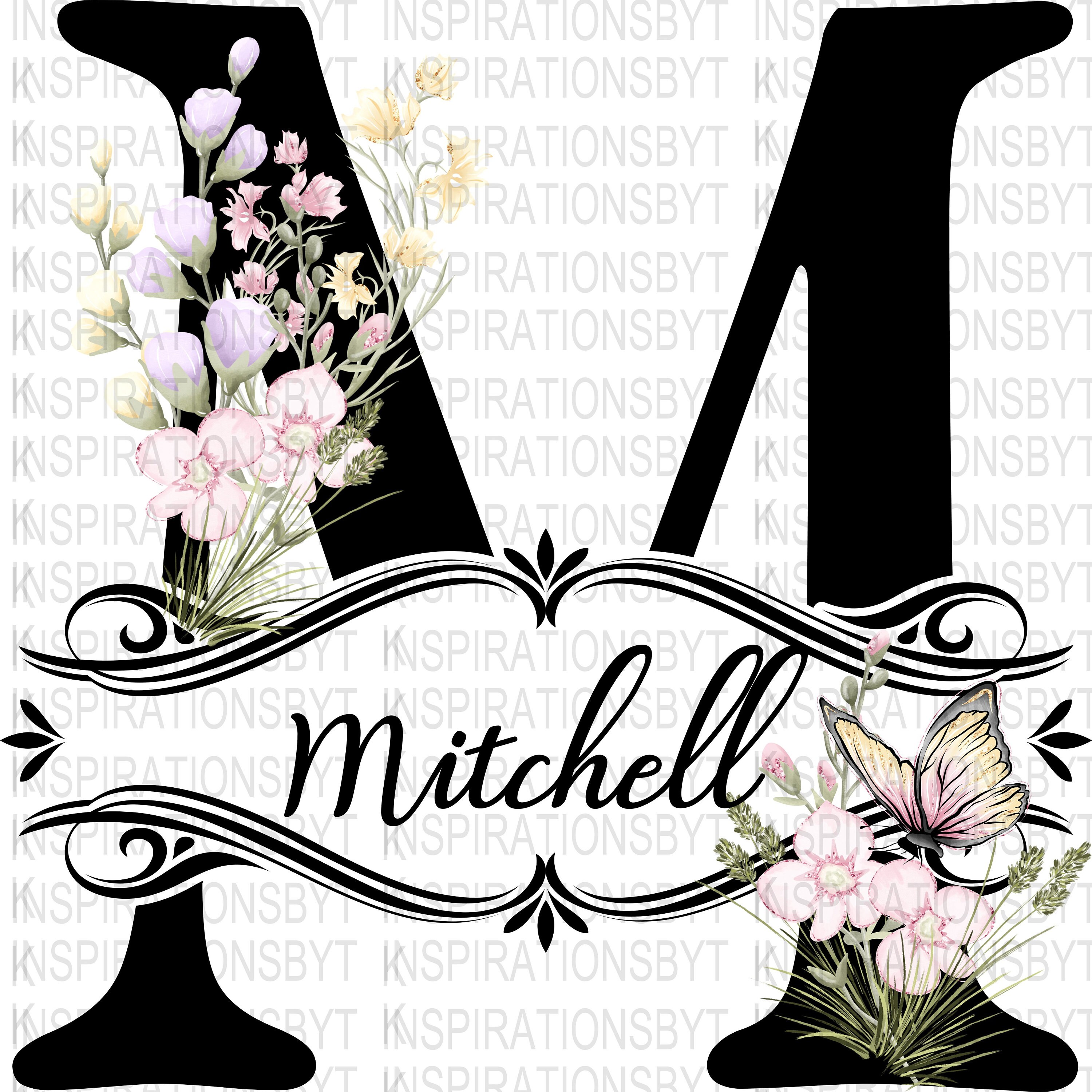 Spring Floral Split Letters M Sublimation Design 13 X 13 - Etsy Canada